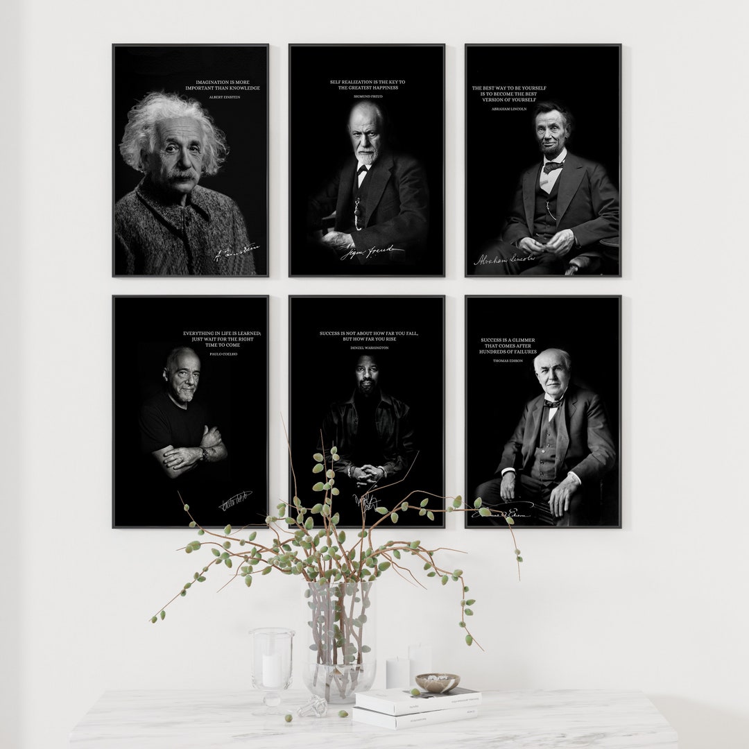 Printable Motivational Poster Set,6 Great Thinkers Poster,inspirational ...