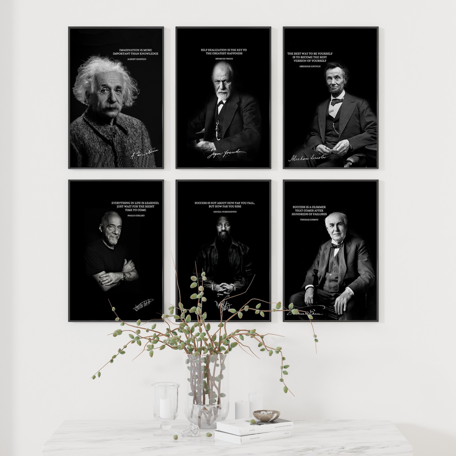 Printable Motivational Poster Set,6 Great Thinkers Poster,inspirational ...