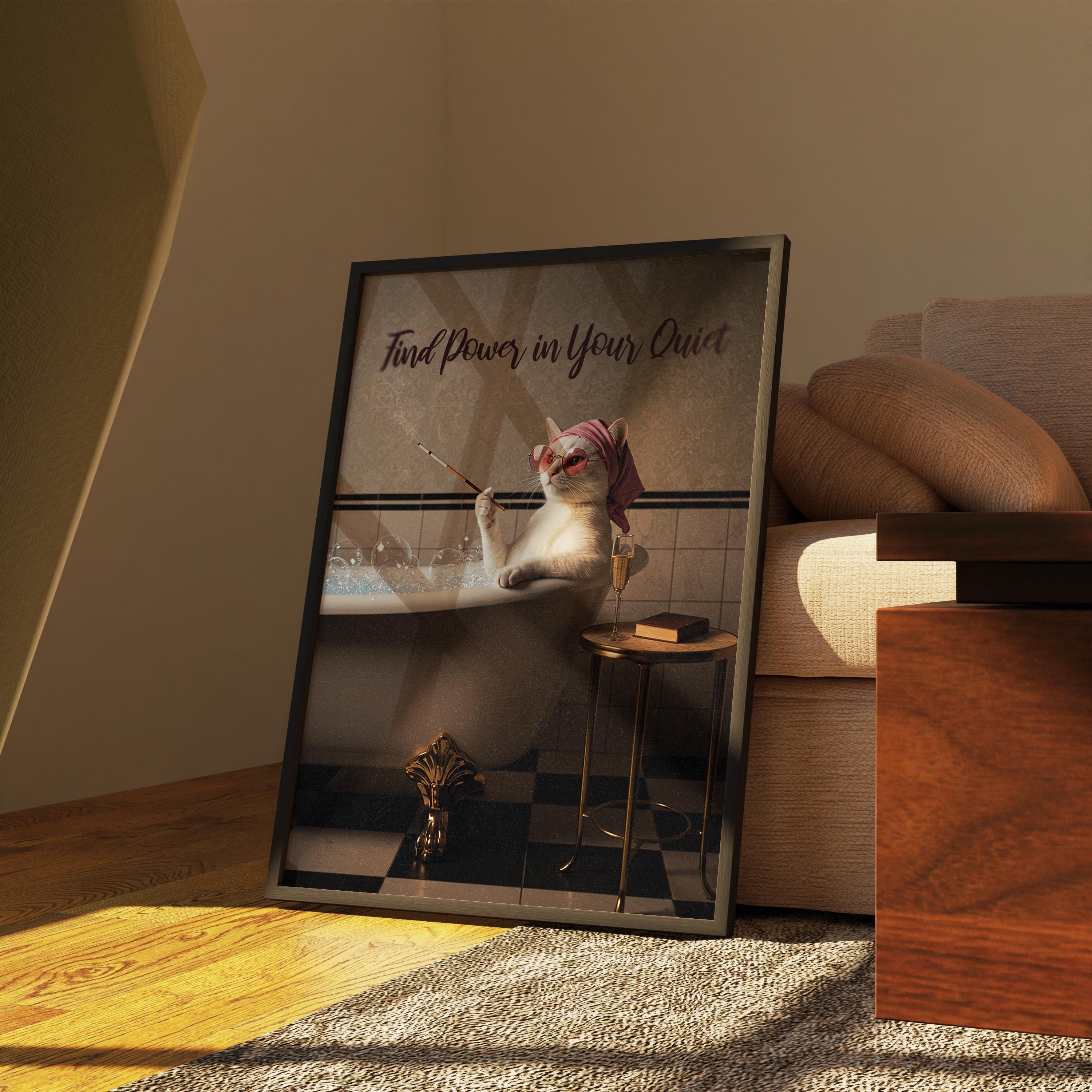 Motivational Cat Poster Set, Printable Wall Art, Minimalist, Boho Home ...