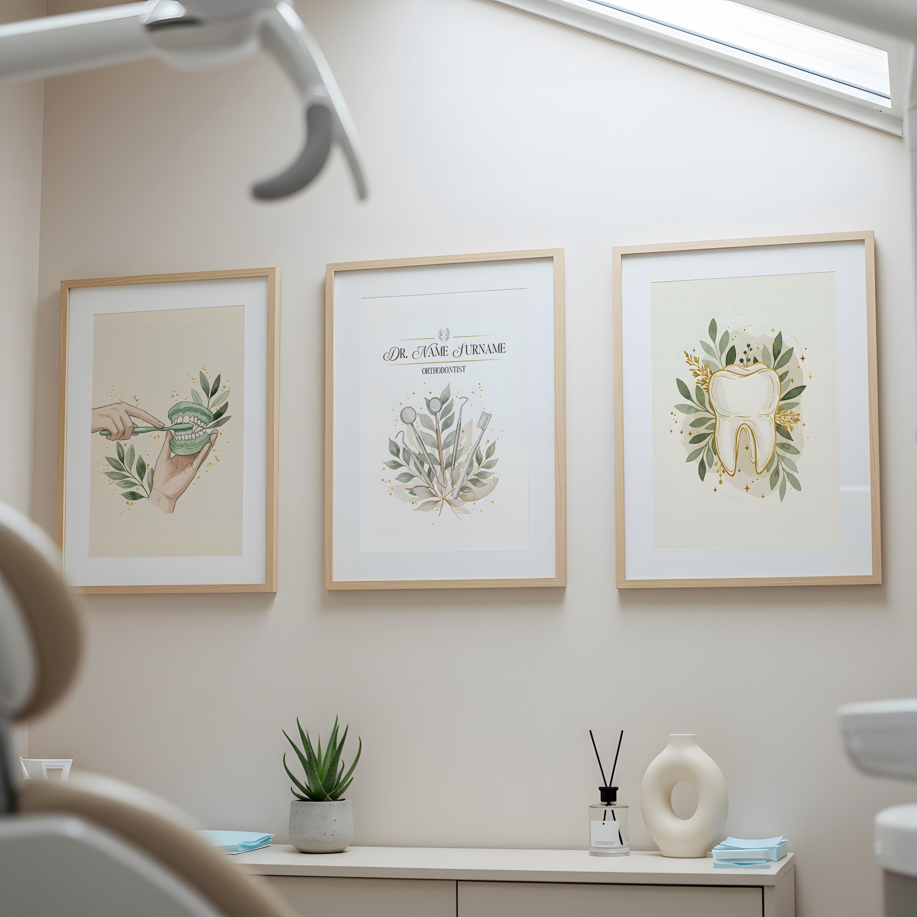 Personalized Dentist Name Sign, Custom Dental Office Decor Set of 3 ...