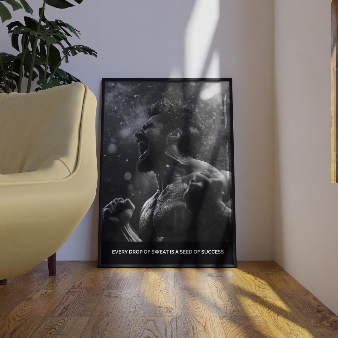 Gym Motivational Poster Set, Gym, Wall Art Sport Art Decor Fitness ...