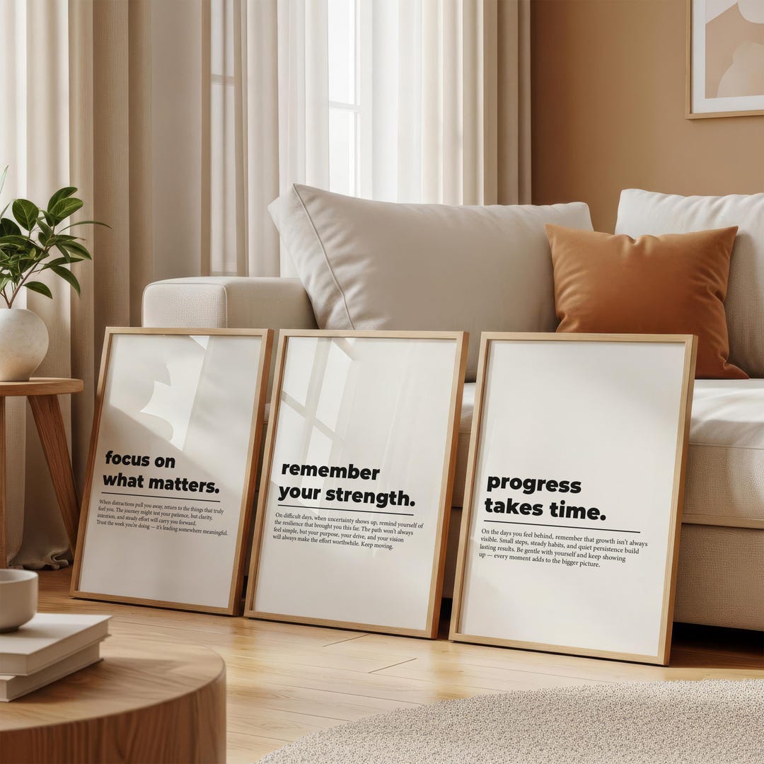Motivational Poster Set of 3, Uplifting Quote, Positive Vibes ...