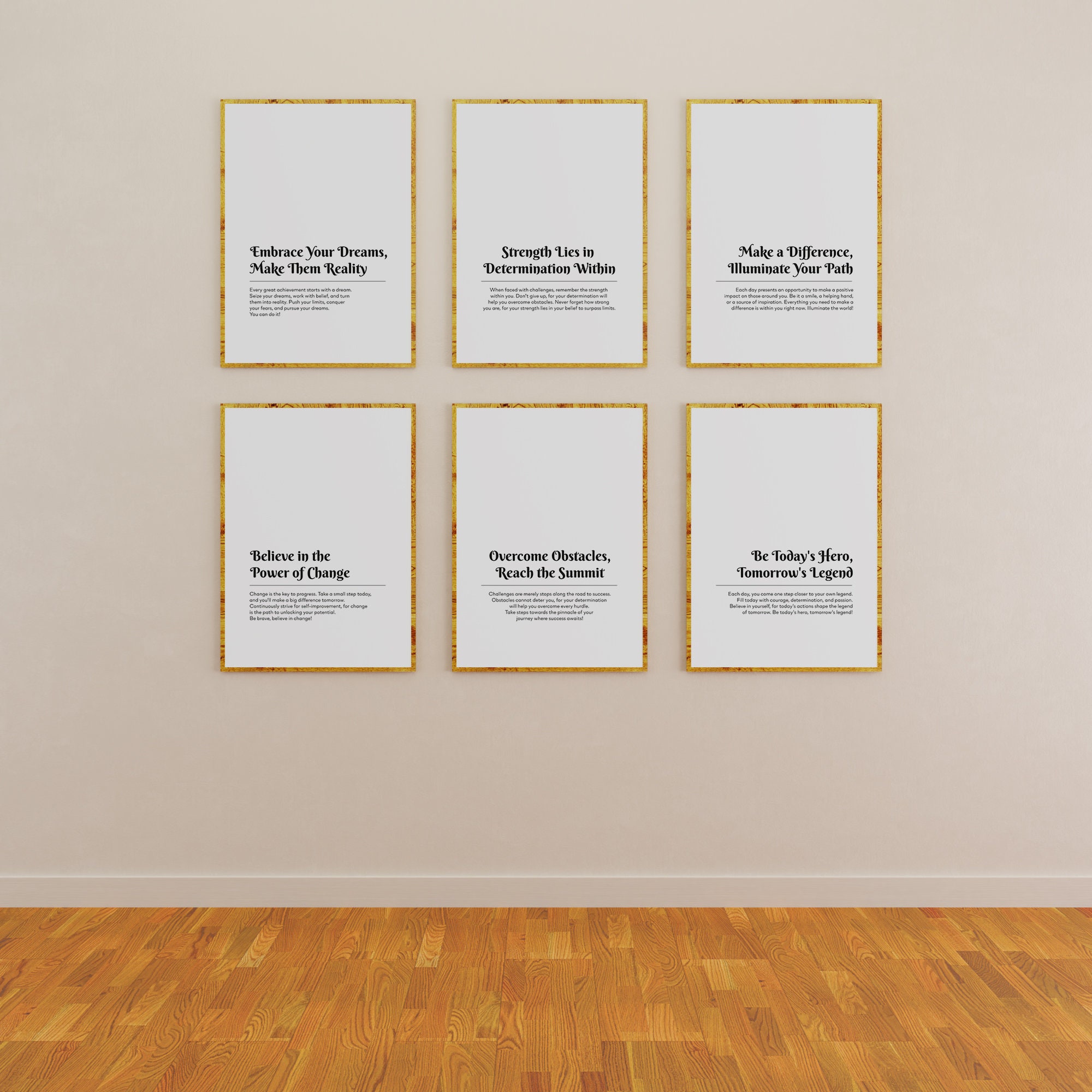 Printable Motivation Poster Set, 6 Motivational Posters, Inspirational ...
