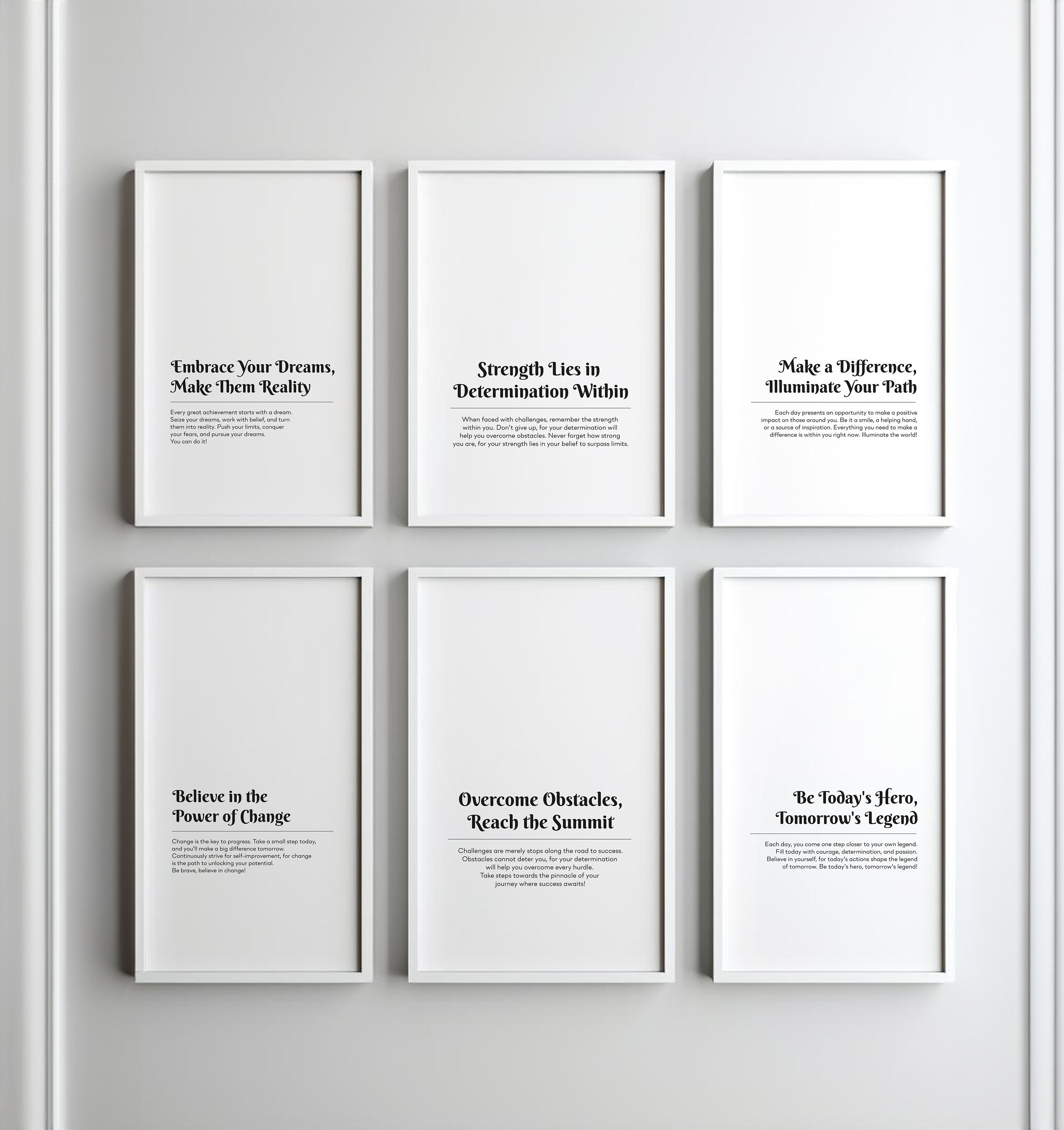 Printable Motivation Poster Set, 6 Motivational Posters, Inspirational ...