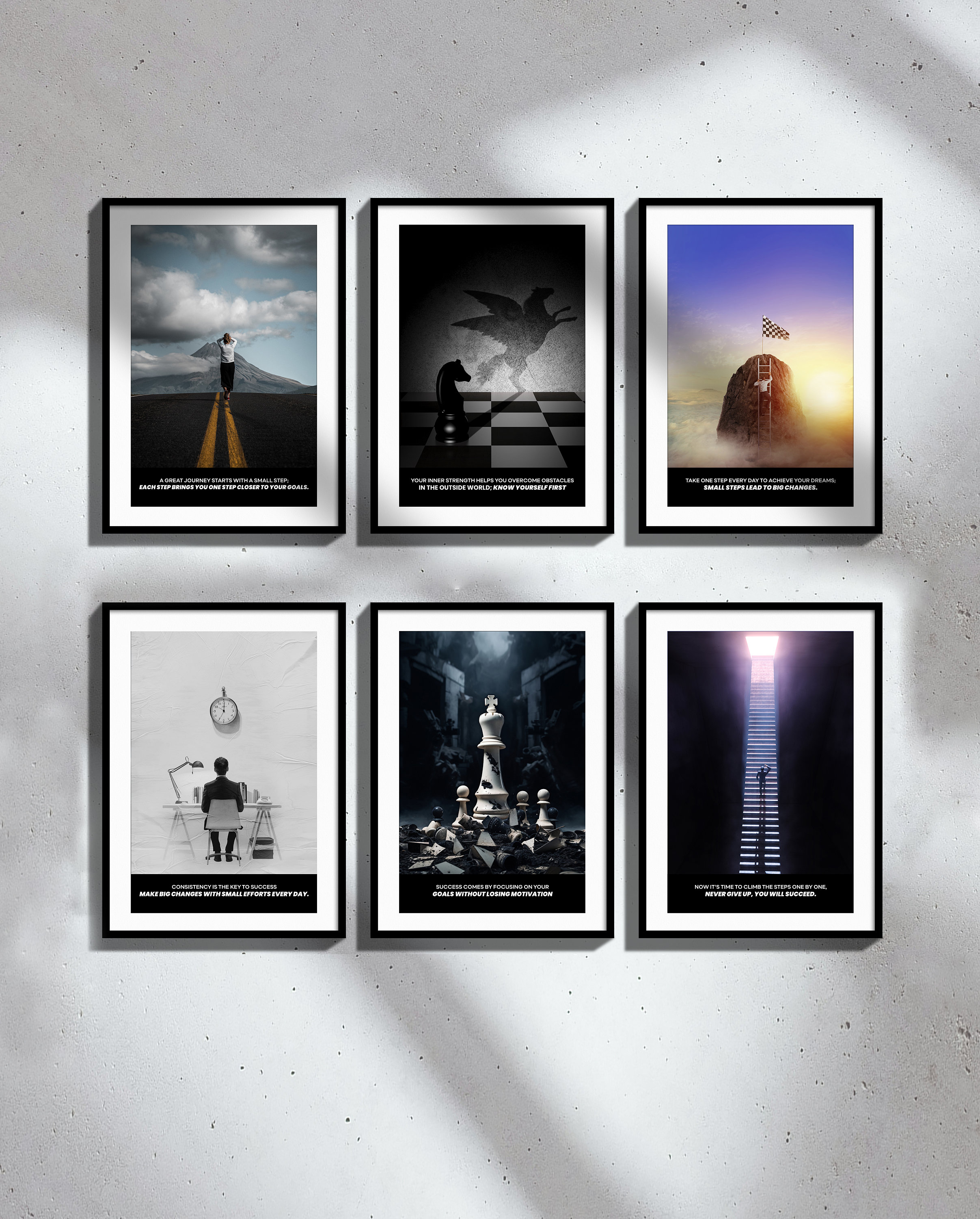 Printable Motivation Poster Set, 6 Motivational Posters, Inspirational ...