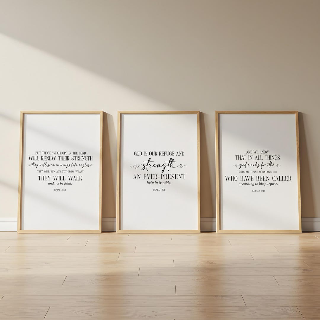 Christian Bible Verse Quotes Wall Art, Popular NIV Printable Scripture ...