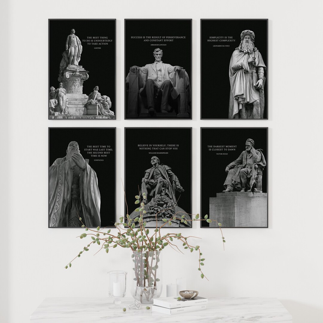 Printable Motivational Poster Set,6 Great Thinkers Poster,inspirational ...