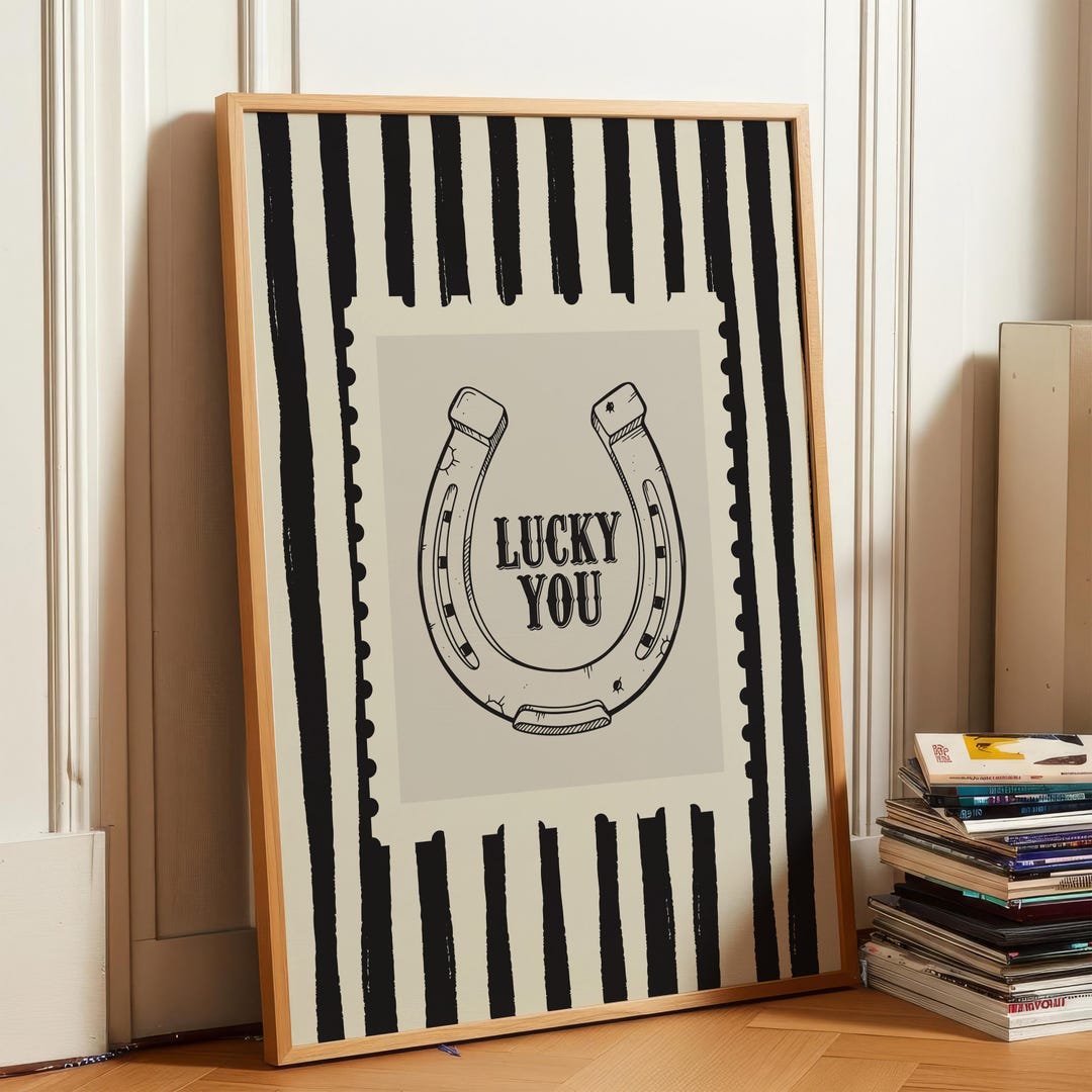 Western Print Horseshoe Poster Retro Western Wall Art Wild West Print ...