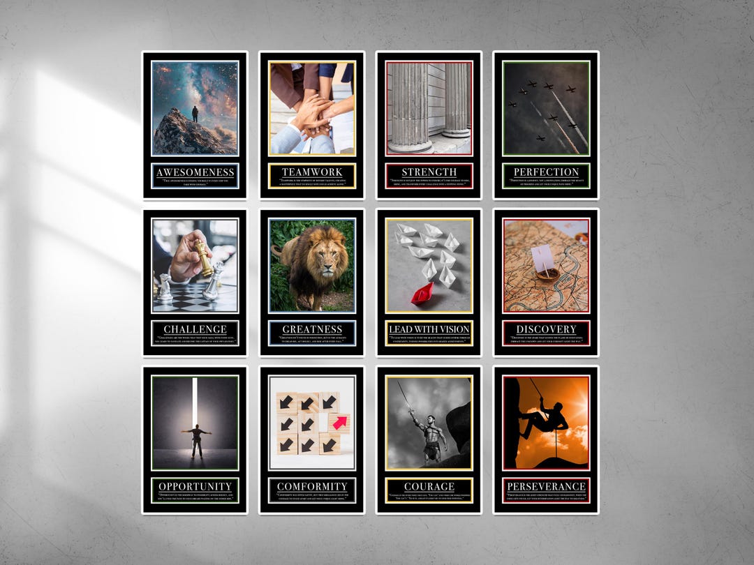 Printable Motivation Poster Set, 12 Motivational Posters, Inspirational ...