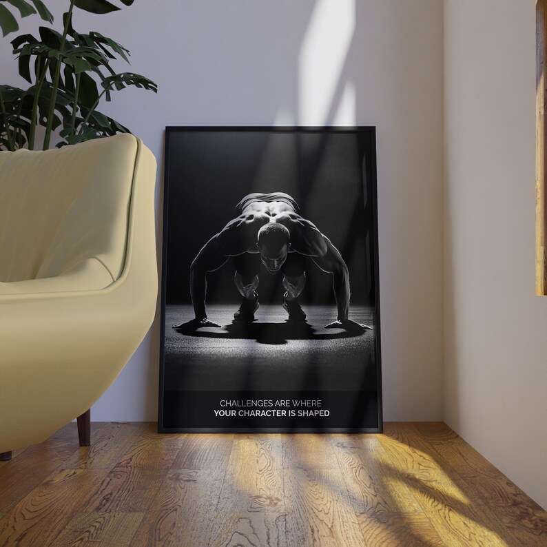 Gym Motivational Poster Set, Gym, Wall Art Sport Art Decor Fitness ...