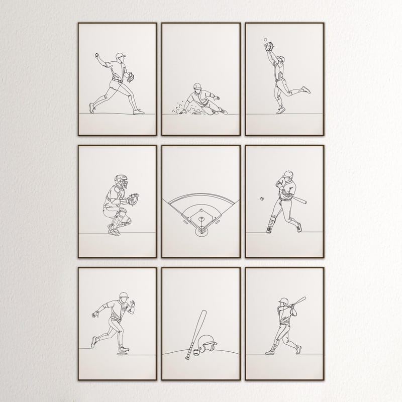 Baseball Line Drawings - Etsy