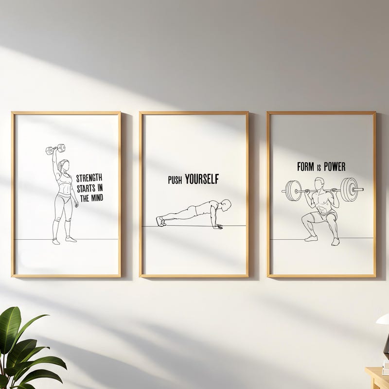 Fitness Line Art Set - Etsy UK