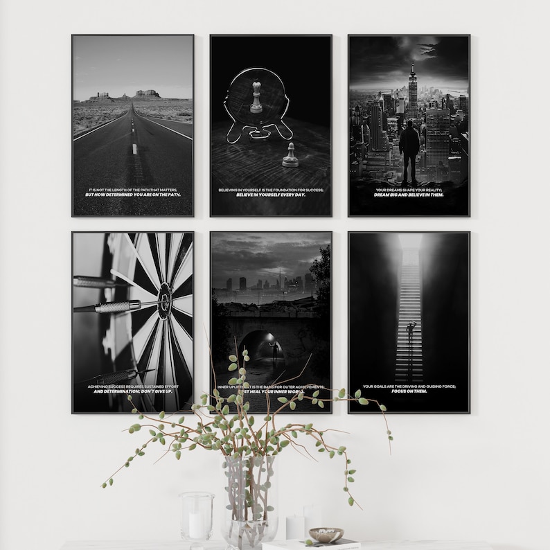 Printable Motivation Poster Set, 6 Motivational Posters, Inspirational ...