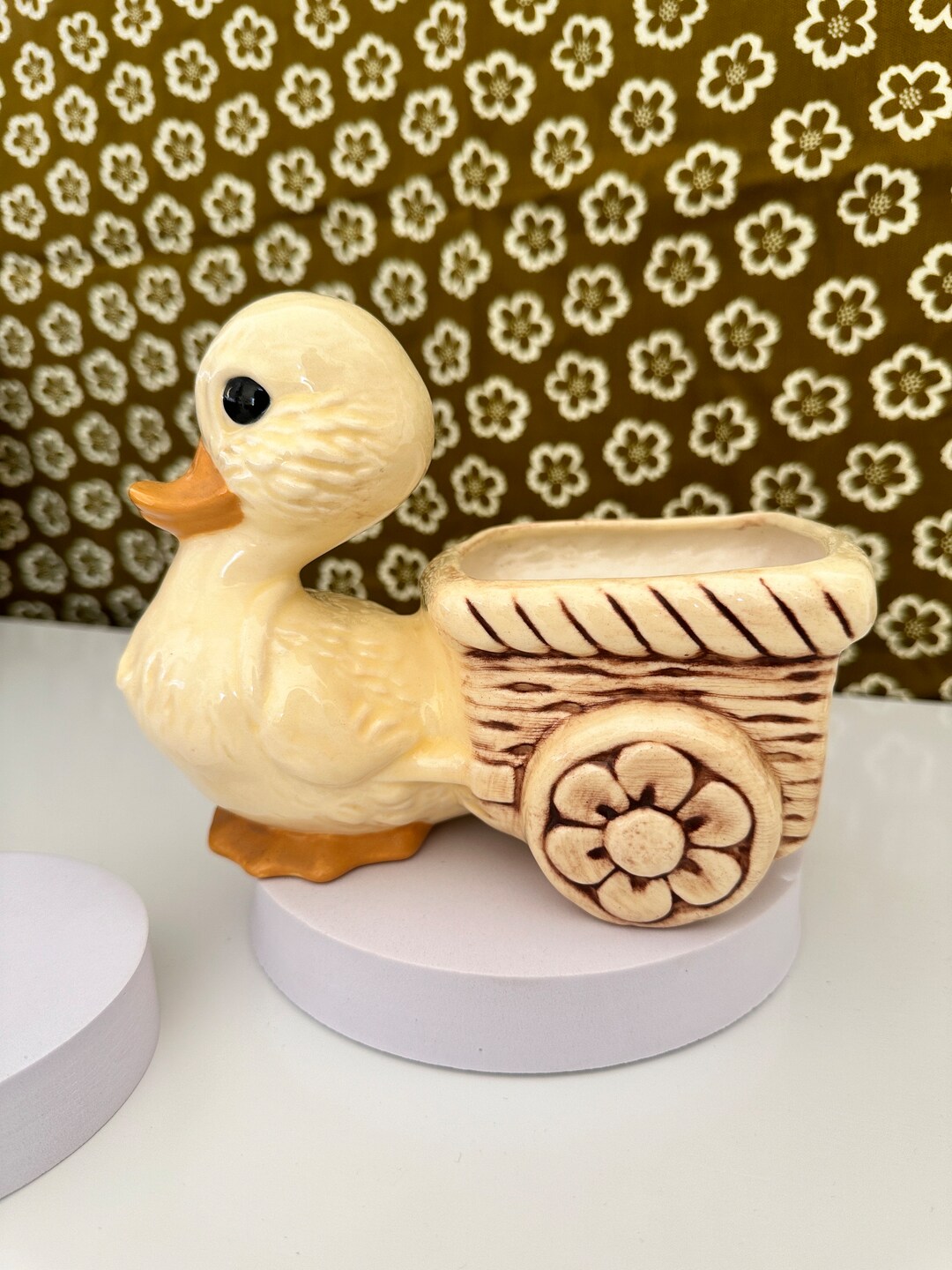 Vintage Planter - Duck & Cart - Etsy