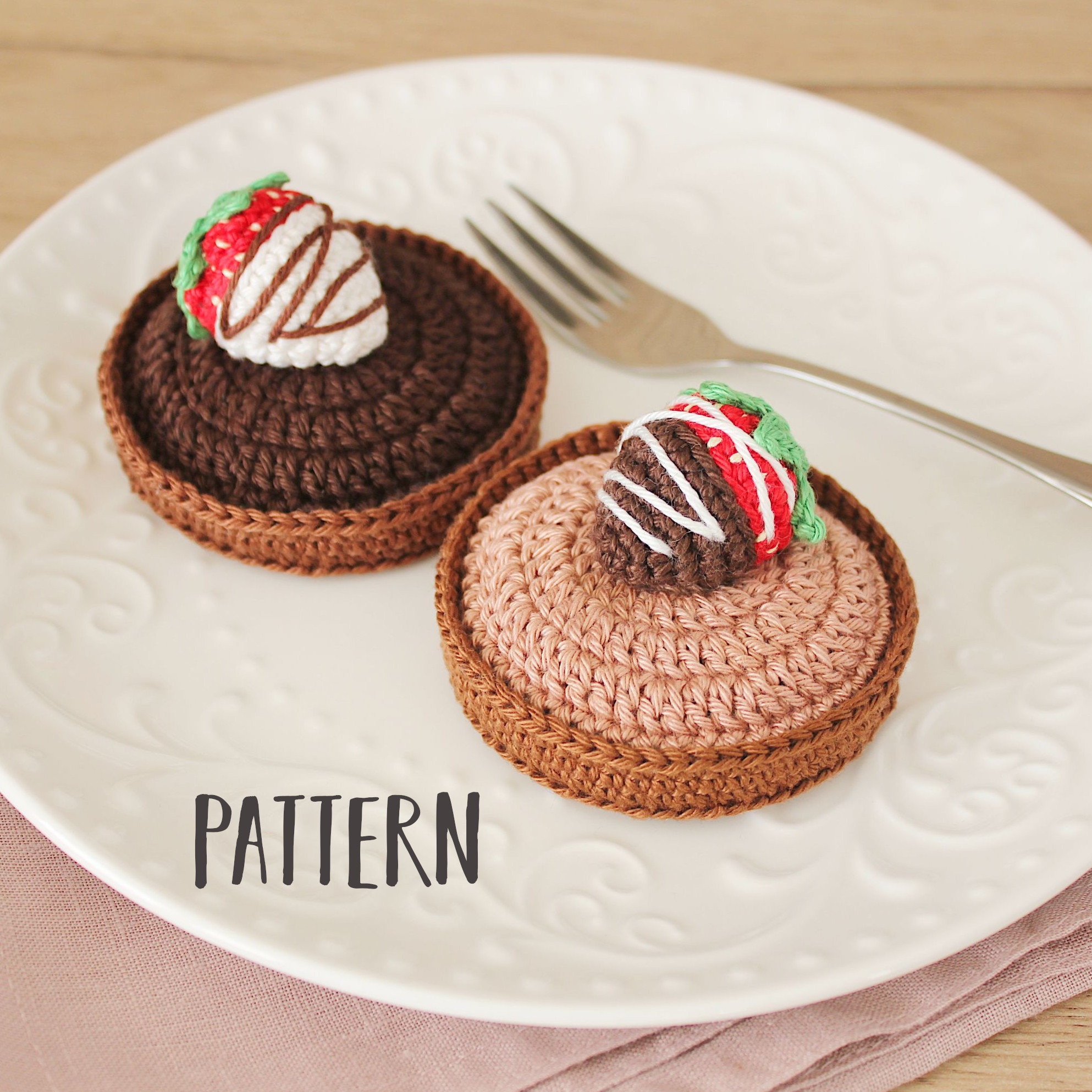 Chocolate Strawberry Tartlet Crochet Pattern DIGITAL PATTERN ONLY ...