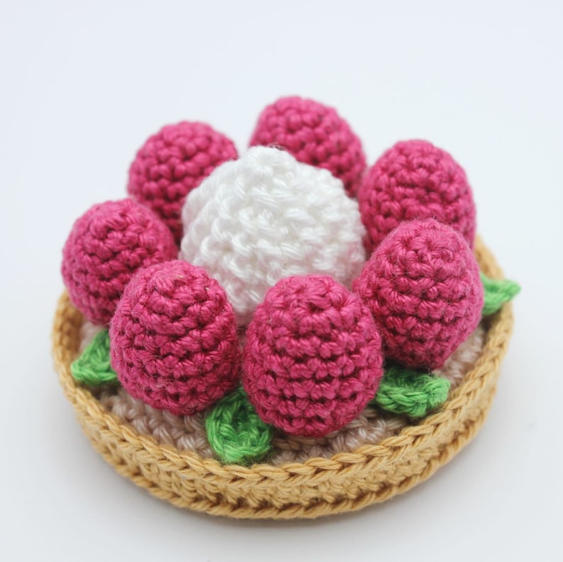 Raspberry Tartlet Crochet Pattern [DIGITAL PATTERN ONLY] [food ...