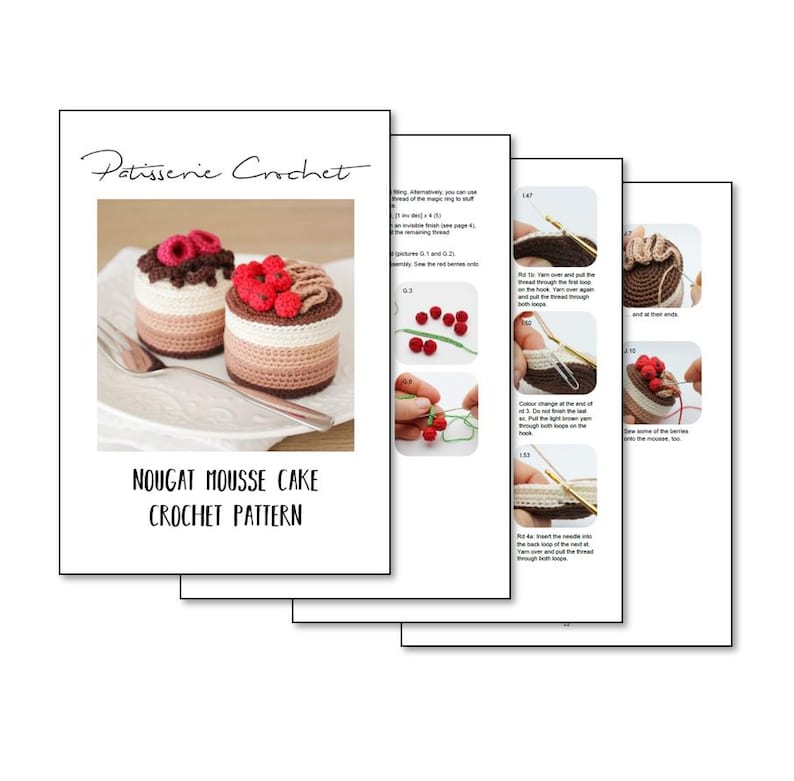 Nougat Mousse Cake Crochet Pattern [DIGITAL PATTERN ONLY] [food ...