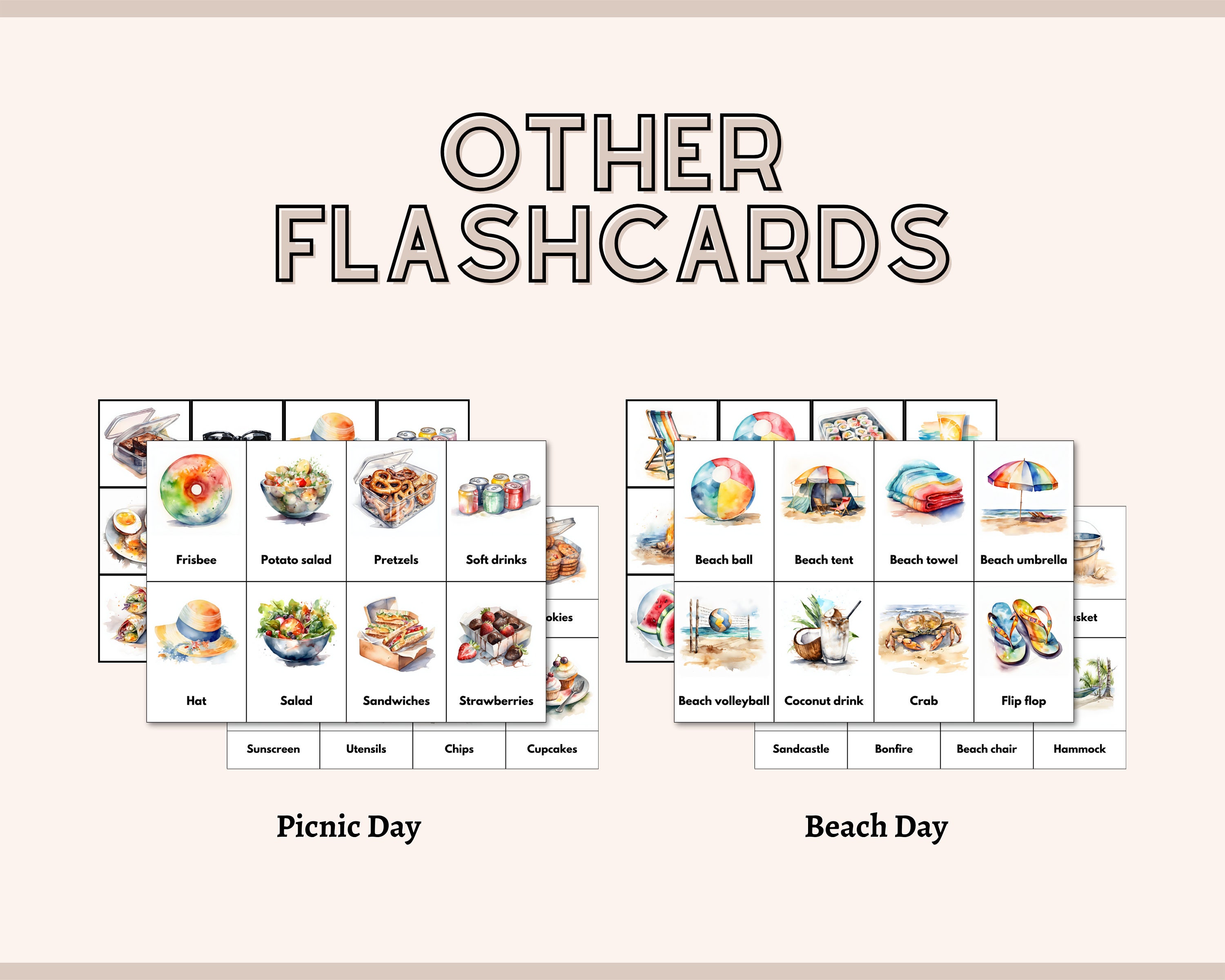 Whats in a Fridge Flashcard Montessori 3 Part Cards Learning Activity ...