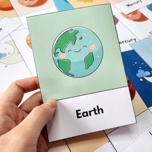 Solar System Flashcards for Kids Montessori Cards Outer Space Learning ...
