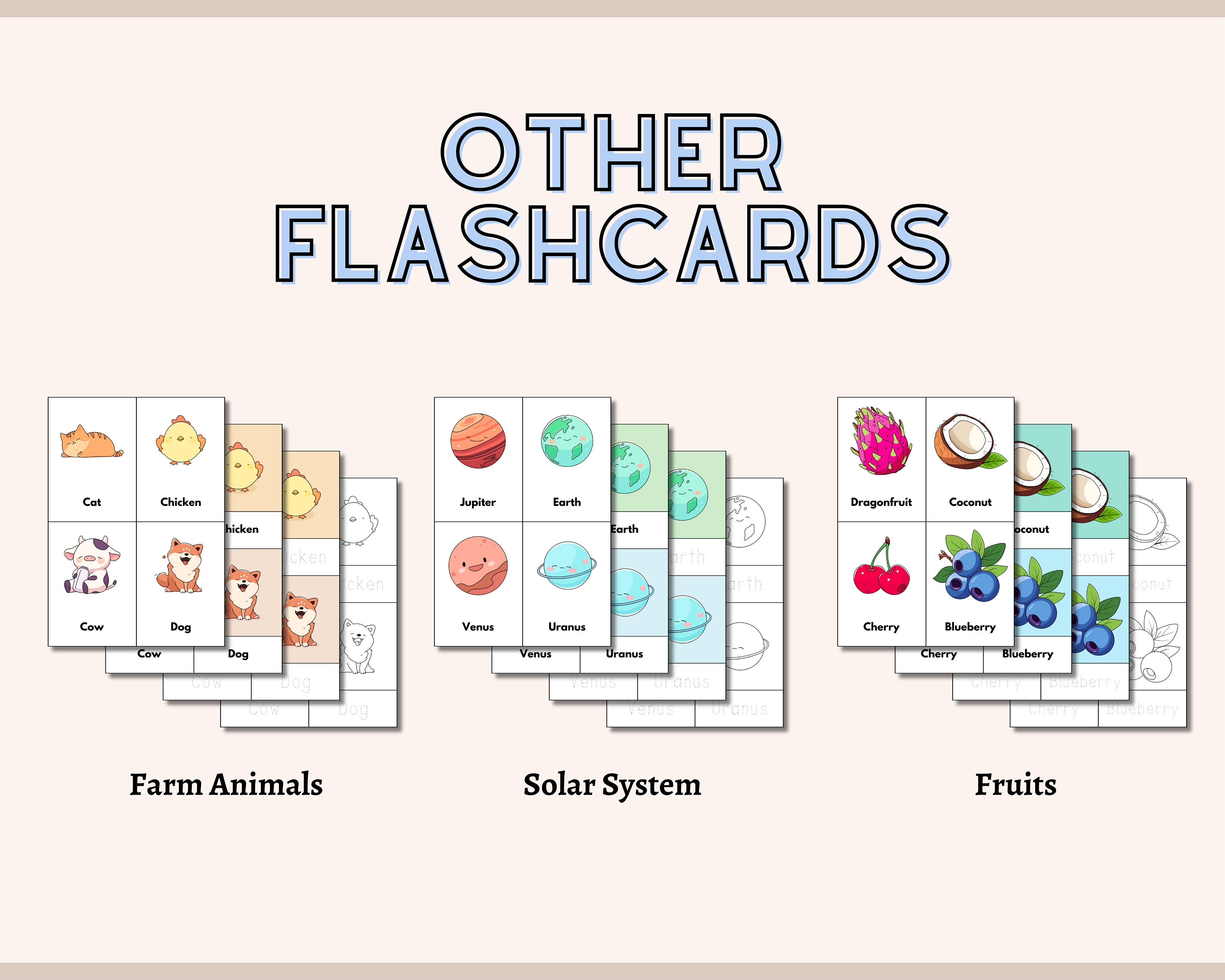 Sea Animals Flashcards for Kids Homeschool Coloring Activity Learning ...