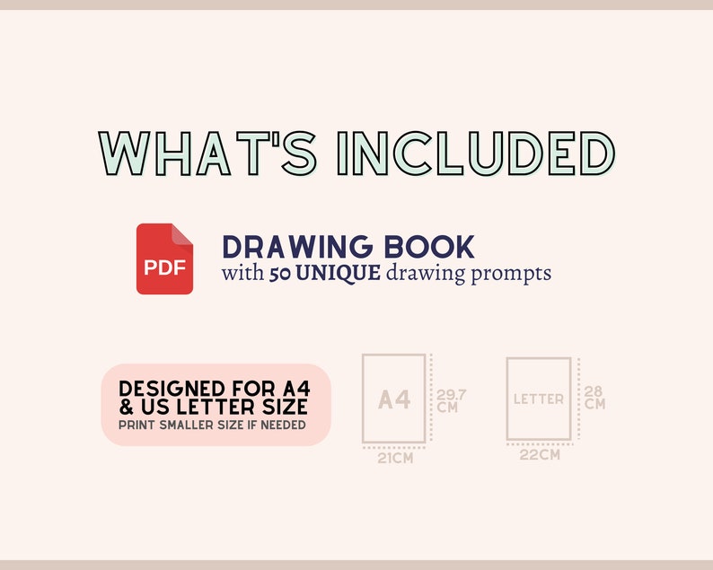 Printable Drawing Journal Kids Drawing Prompt Book Art Classroom ...