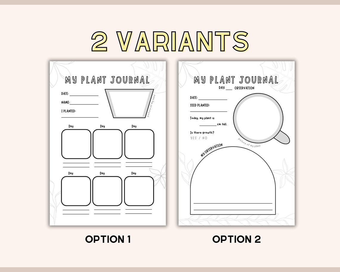 Kids Plant Journal Template Science Activity Plant Growing Journal Kid ...