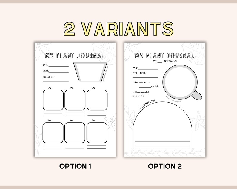 Kids Plant Journal Template Science Activity Plant Growing Journal Kid ...
