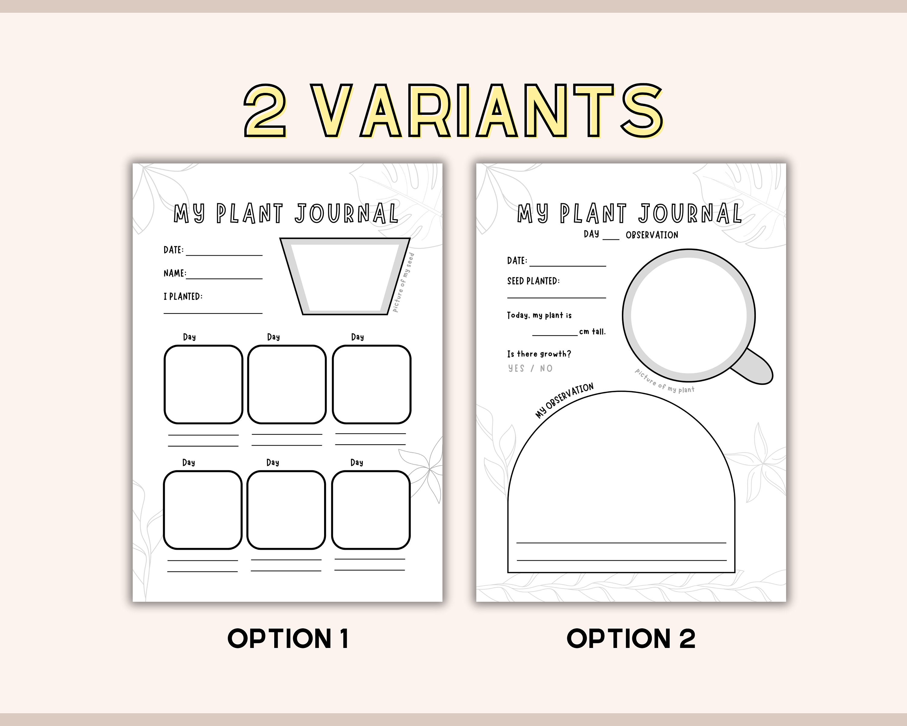 Kids Plant Journal Template Science Activity Plant Growing Journal Kid ...