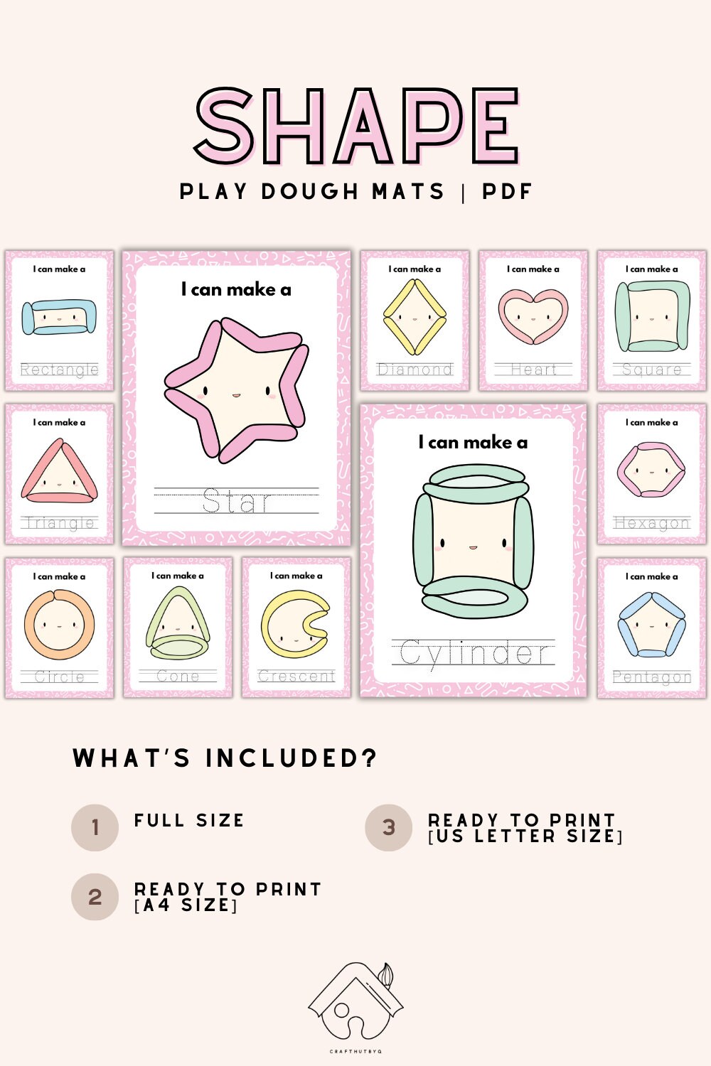 Shape Play Dough Activity for Kid Homeschool Resources Fine Motor ...
