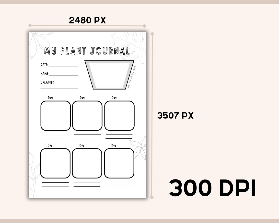Kids Plant Journal Template Science Activity Plant Growing Journal Kid ...