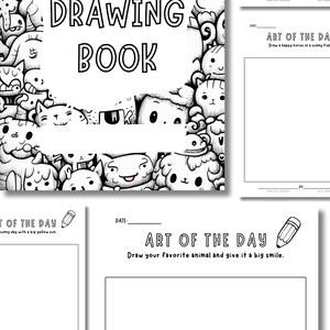 Printable Drawing Journal Kids Drawing Prompt Book Art Classroom ...
