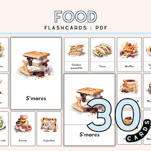 Food Flashcard Printable Set Montessori 3 Part Card Preschool Activity ...