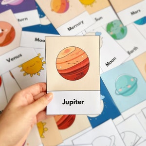 Solar System Flashcards for Kids Montessori Cards Outer Space Learning ...