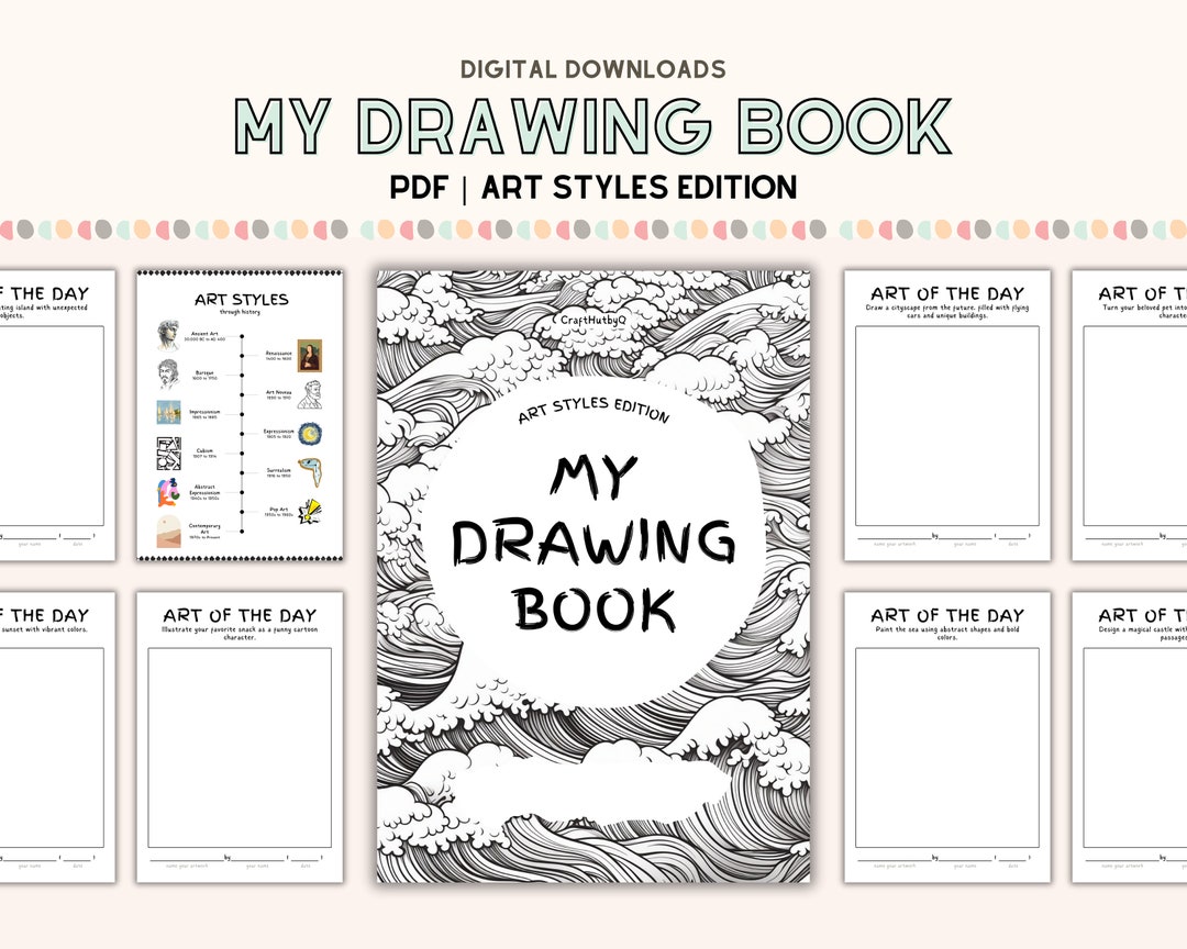 Art Styles Drawing Pages for Art Class Activity Drawing Prompts Book ...