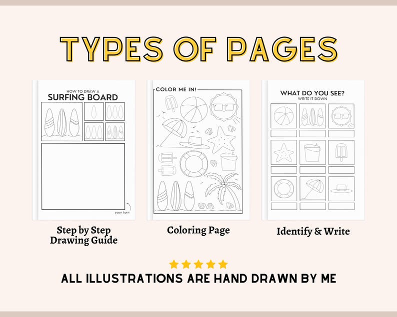 How to Draw Kids Beach Day Activity Art Class Step by Step Drawing ...