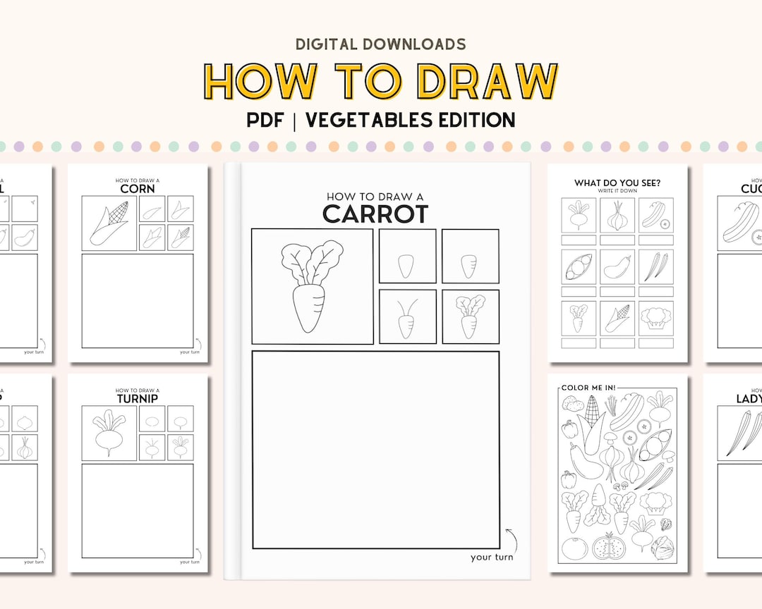 Learn to Draw for Kids About Vegetable Drawing Practice Book How to ...