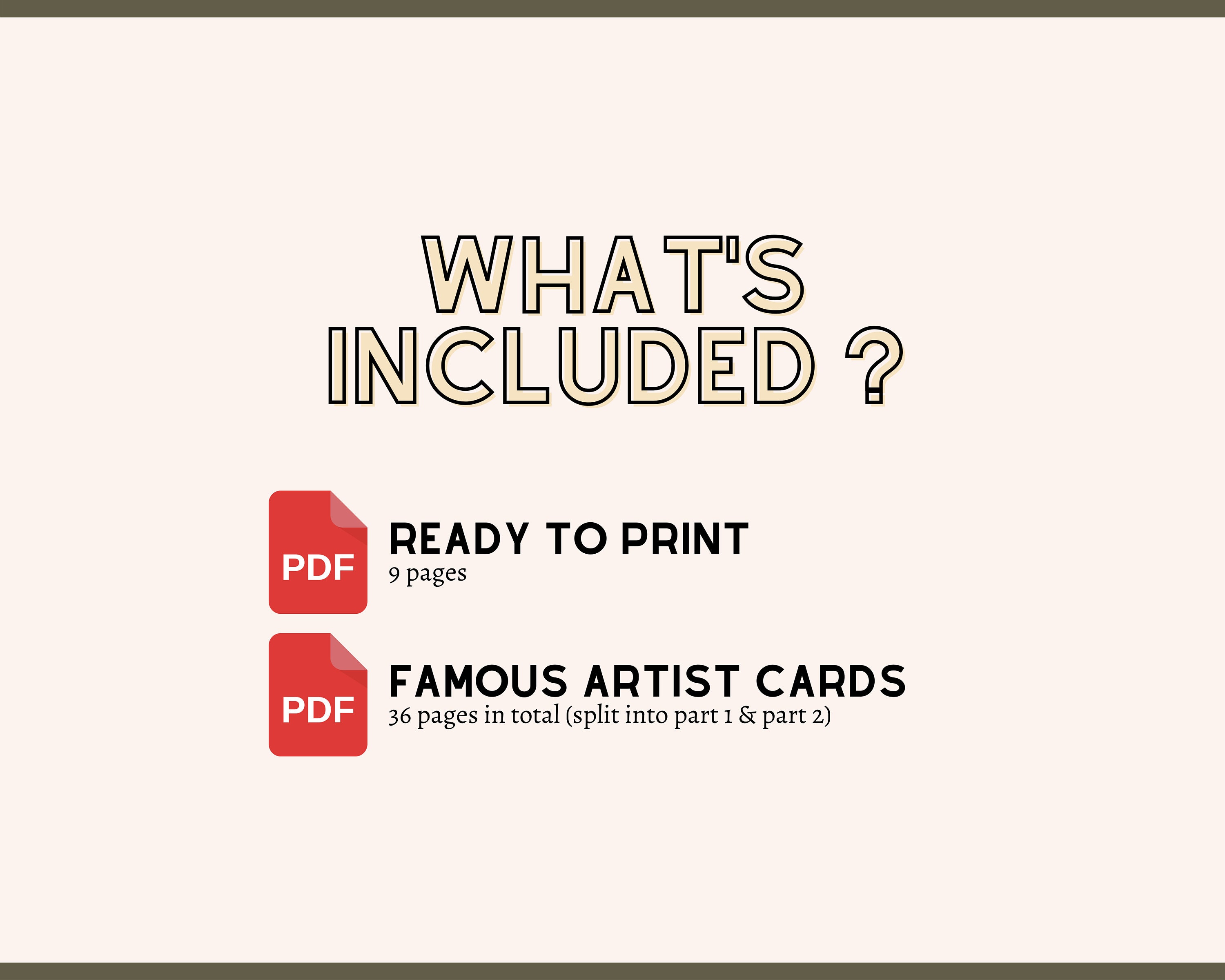 Famous Artists Card Set Classroom Visuals Printable Art Teacher ...