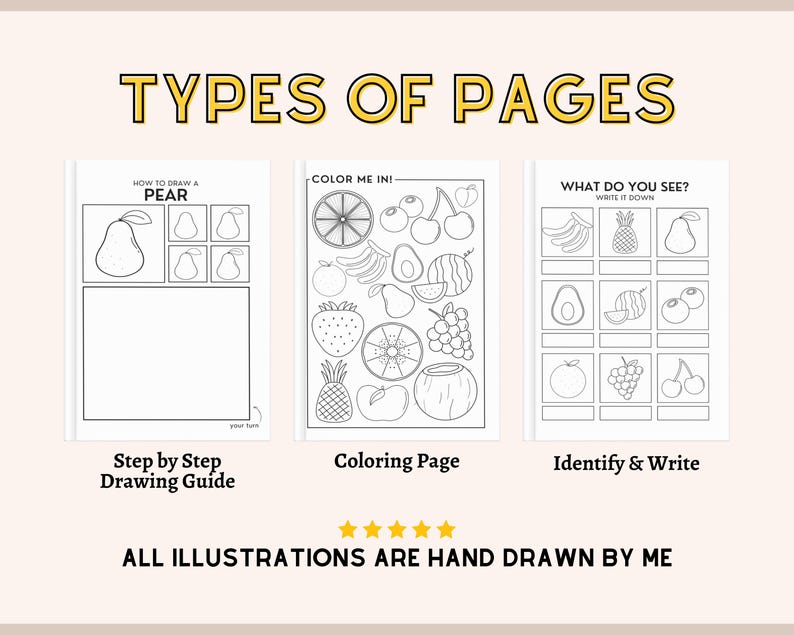 How to Draw Fruits Step by Step Drawing for Kids Drawing Book PDF Learn ...