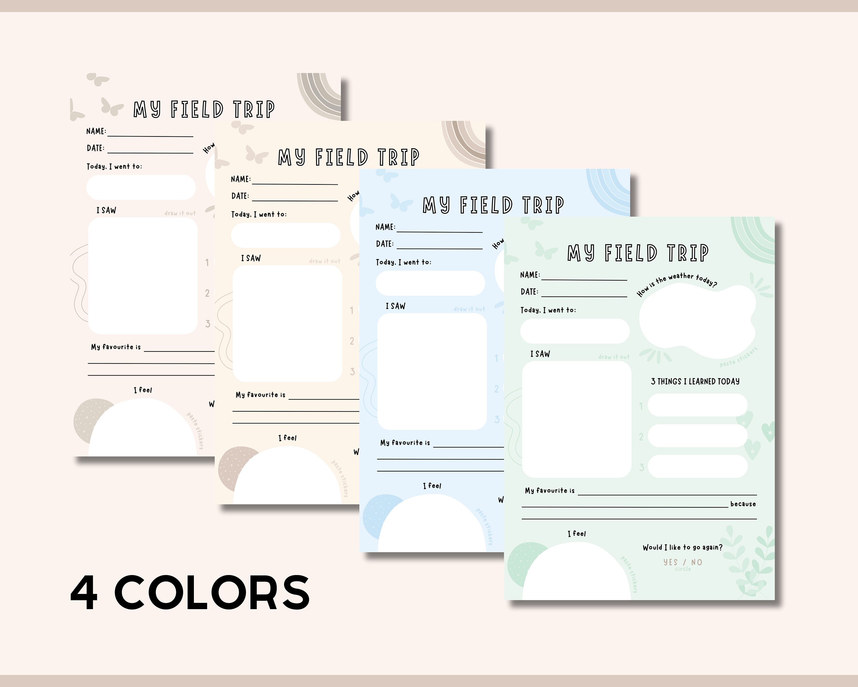 Field Trip Report for Kids Reflection Activity Homeschool Field Trip ...