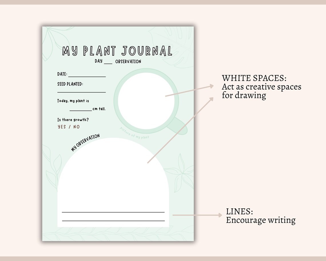 Kids Plant Journal Template Science Activity Plant Growing Journal Kid ...