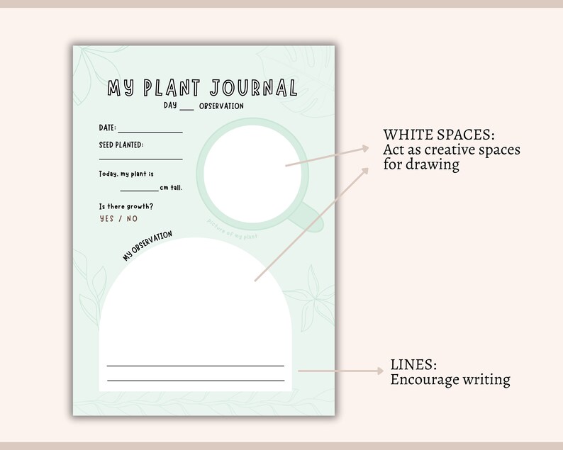 Kids Plant Journal Template Science Activity Plant Growing Journal Kid ...