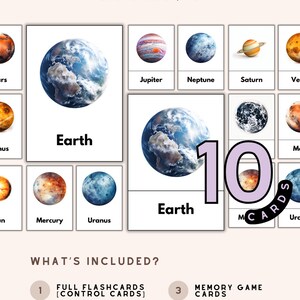 Solar System Flashcards for Kid Learning About Planet Astronomy Card ...