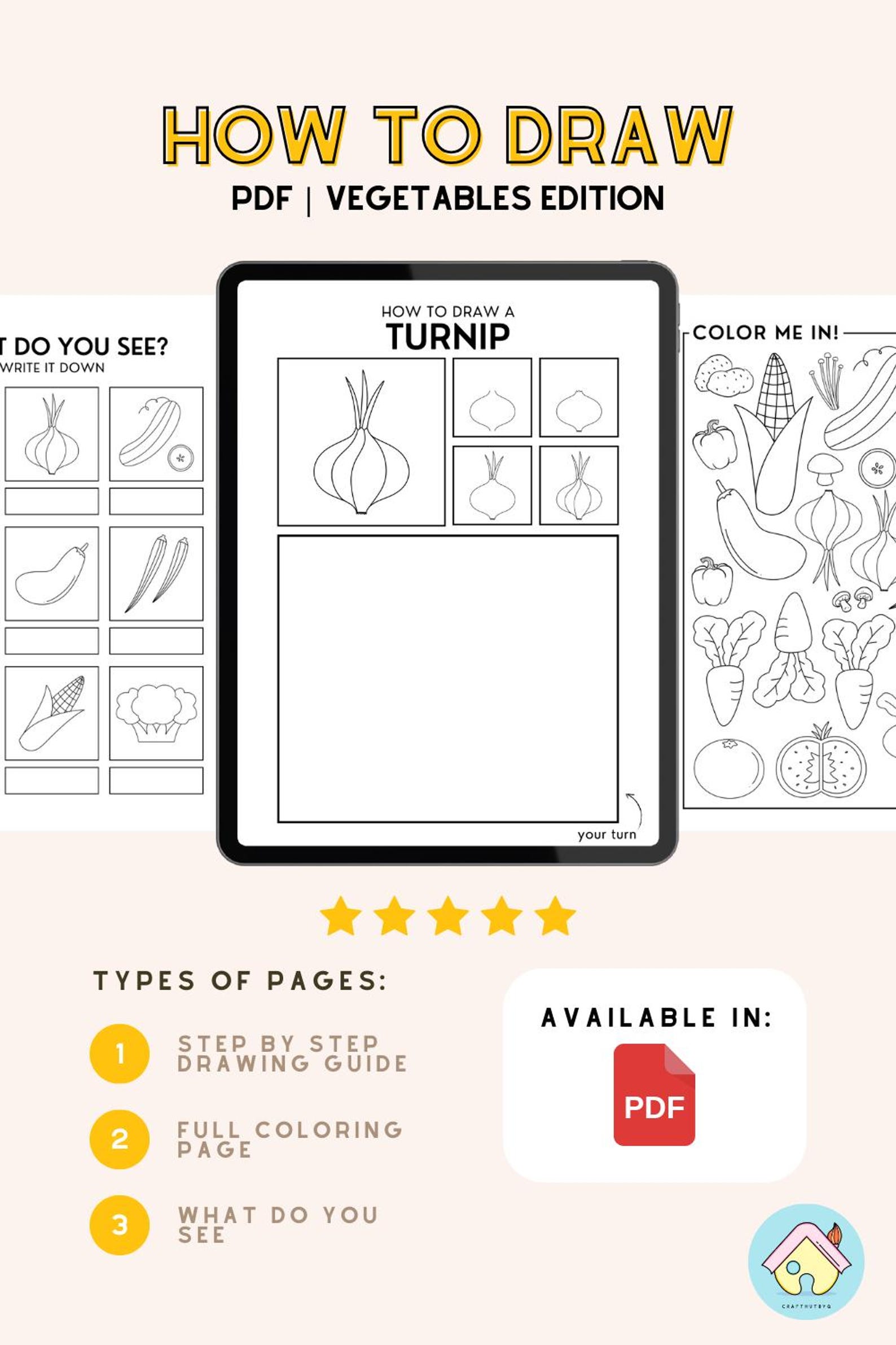 Learn to Draw for Kids About Vegetable Drawing Practice Book How to ...