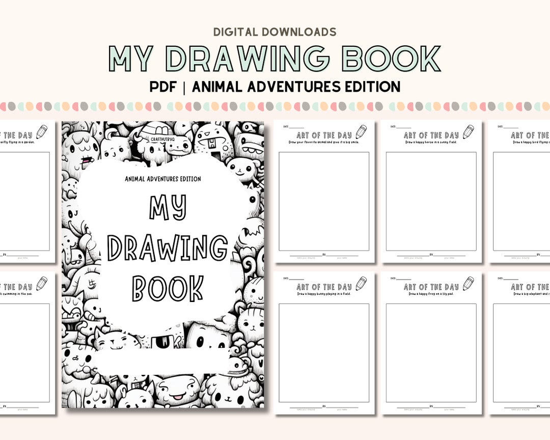 Printable Drawing Journal Kids Drawing Prompt Book Art Classroom ...