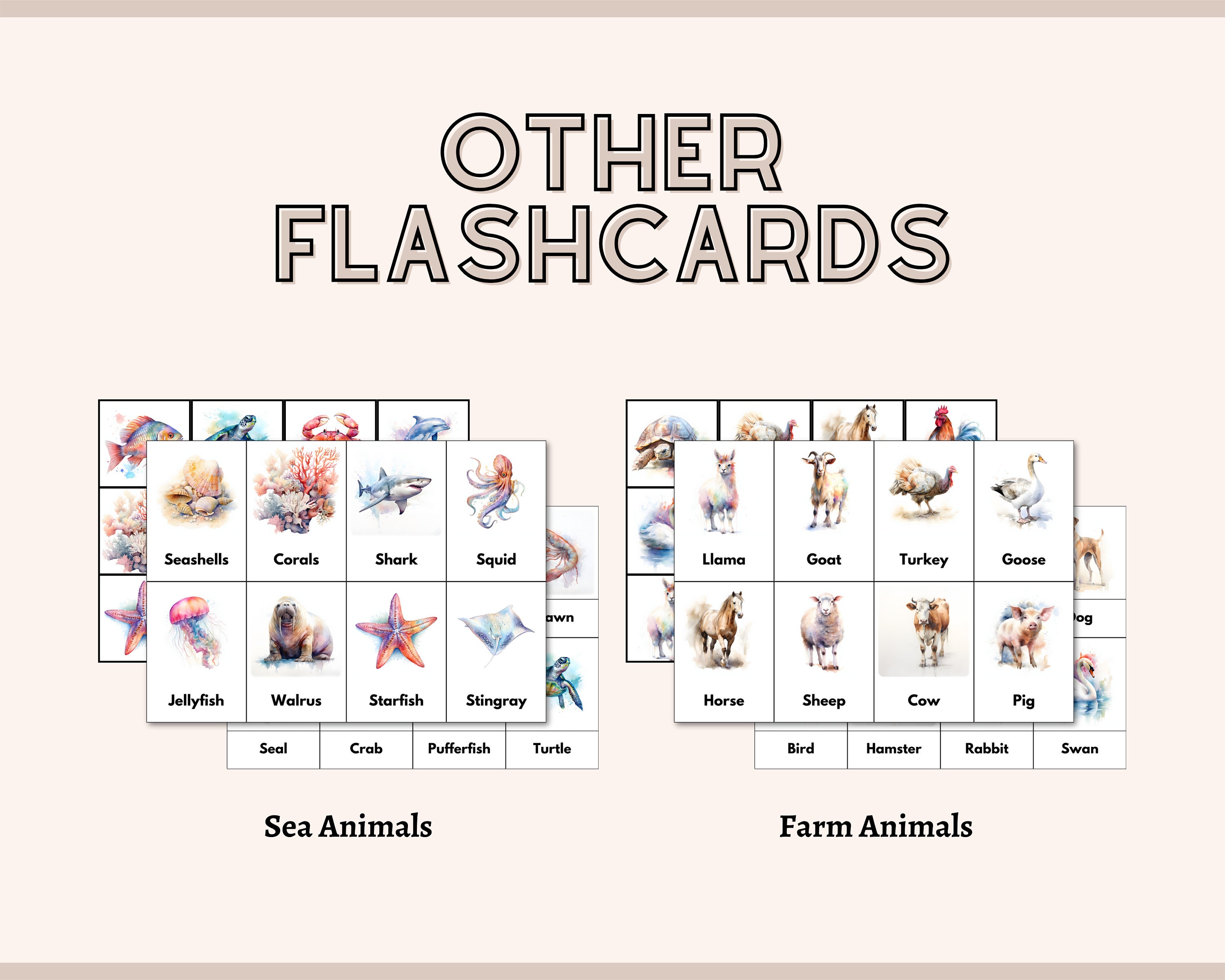 Endangered Animal Flashcards Fun Learning Activity Kids Word Games ...