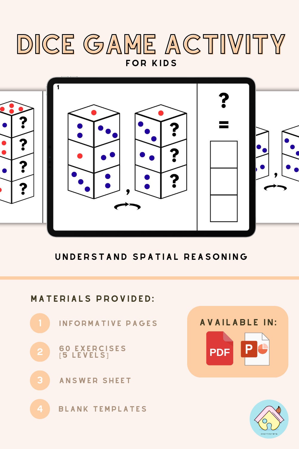 Dice Game Printable Math Game for Kids Math Class Activity Spatial ...