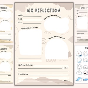 Kids Reflection Journal Pages for Kids Gratitude Printable Daily ...