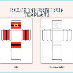Christmas Gift Box Template DIY Christmas Gift Printable Coloring ...