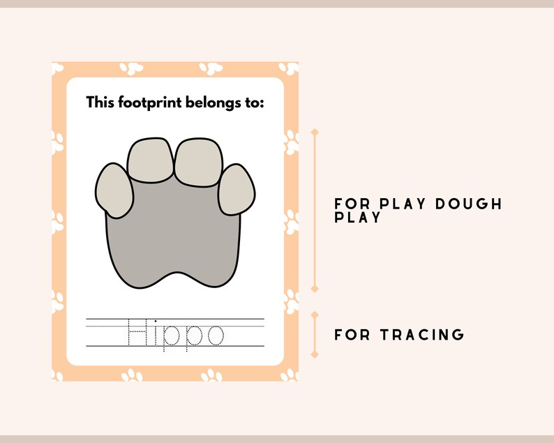 Play Dough Mats Animal Footprints Pre-k Learning Fine Motor Skills ...