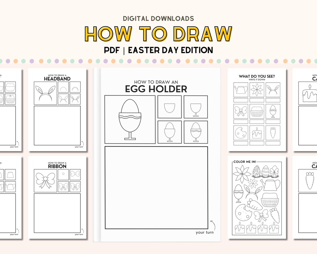 Step by Step Drawing Books for Kids Easter Day Themed How to Draw ...